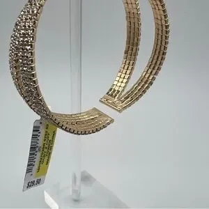 INC International Concepts | Jewelry | Crossed Rhinestone Pave Flex ...